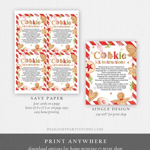 Editable Cookie Kit Instructions Cookie Exchange Decorating Party DIY ...