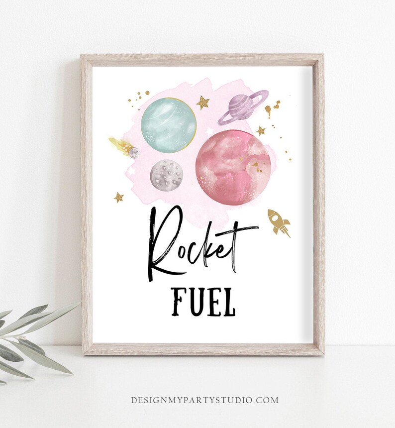 Rocket Fuel Space Party Sign Outer Space Birthday Sign Galaxy - Etsy
