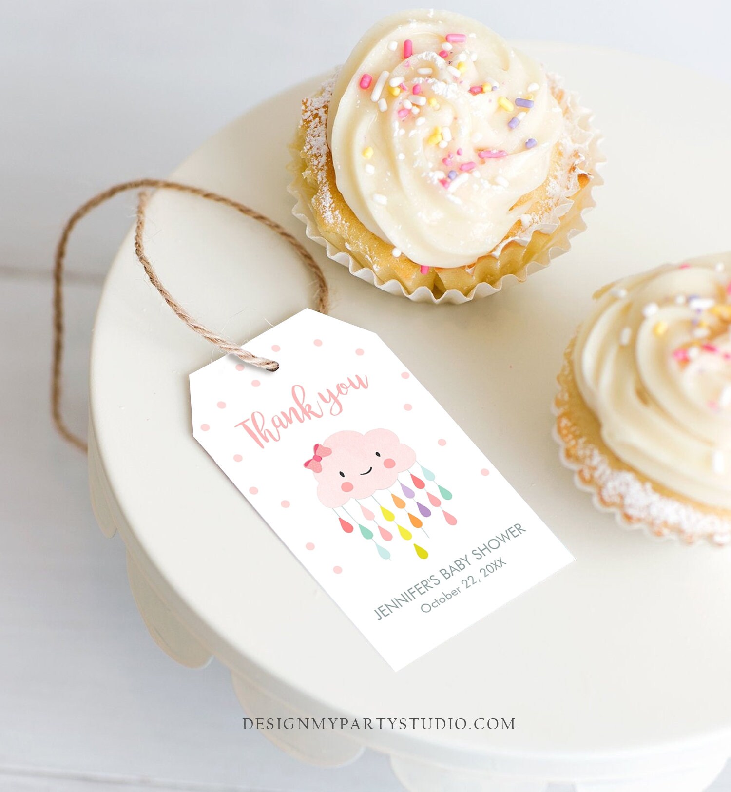 Editable Cloud Baby Shower Favor Tags Cloud Labels Cloud Thank - Etsy