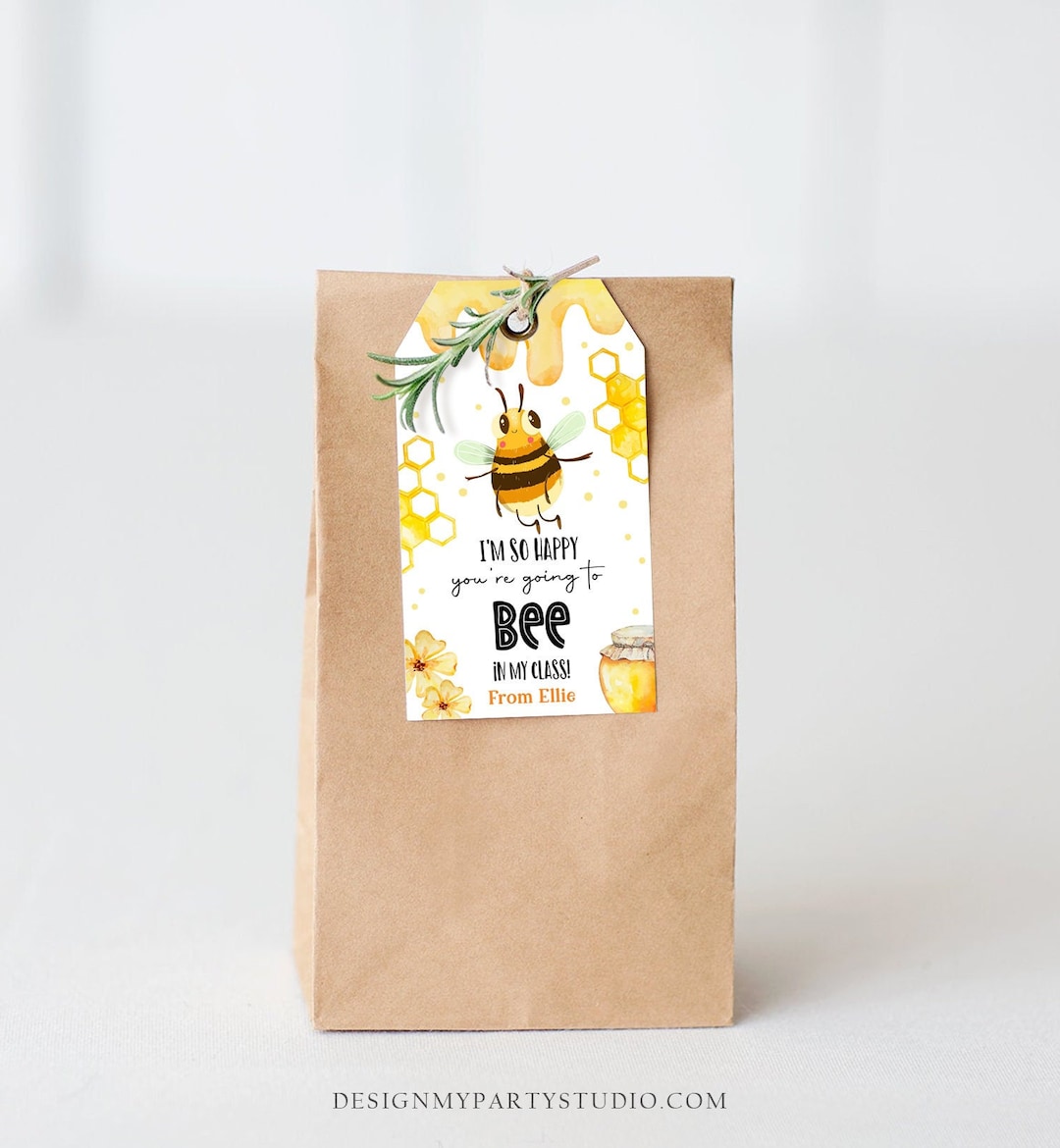 Editable Back to School Treat Tags Classroom Bee in My Class First Day ...