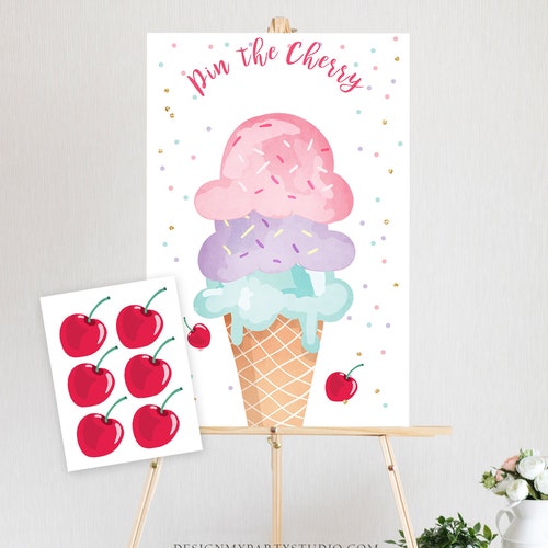 Editable Pin the Cherry on the Ice Cream Game Ice Cream - Etsy Australia