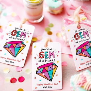 Editable Valentines Day Card You're a Gem of a Friend Classroom ...