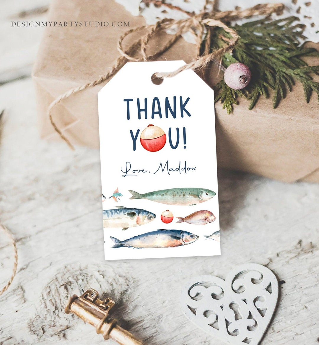 Editable Fishing Birthday Favor Tags Fishing Favors Thank You Tags the ...