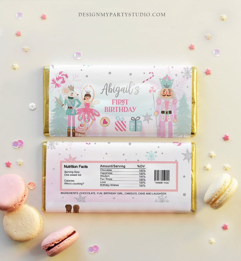 Editable Nutcracker Chocolate Bar Labels Candy Bar Wrapper - Etsy Canada