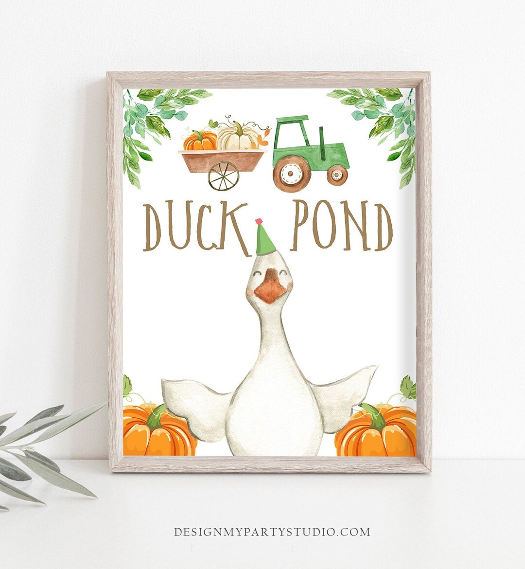 Duck Pond Sign Farm Animals Birthday Decorations Barnyard Decor Boy ...