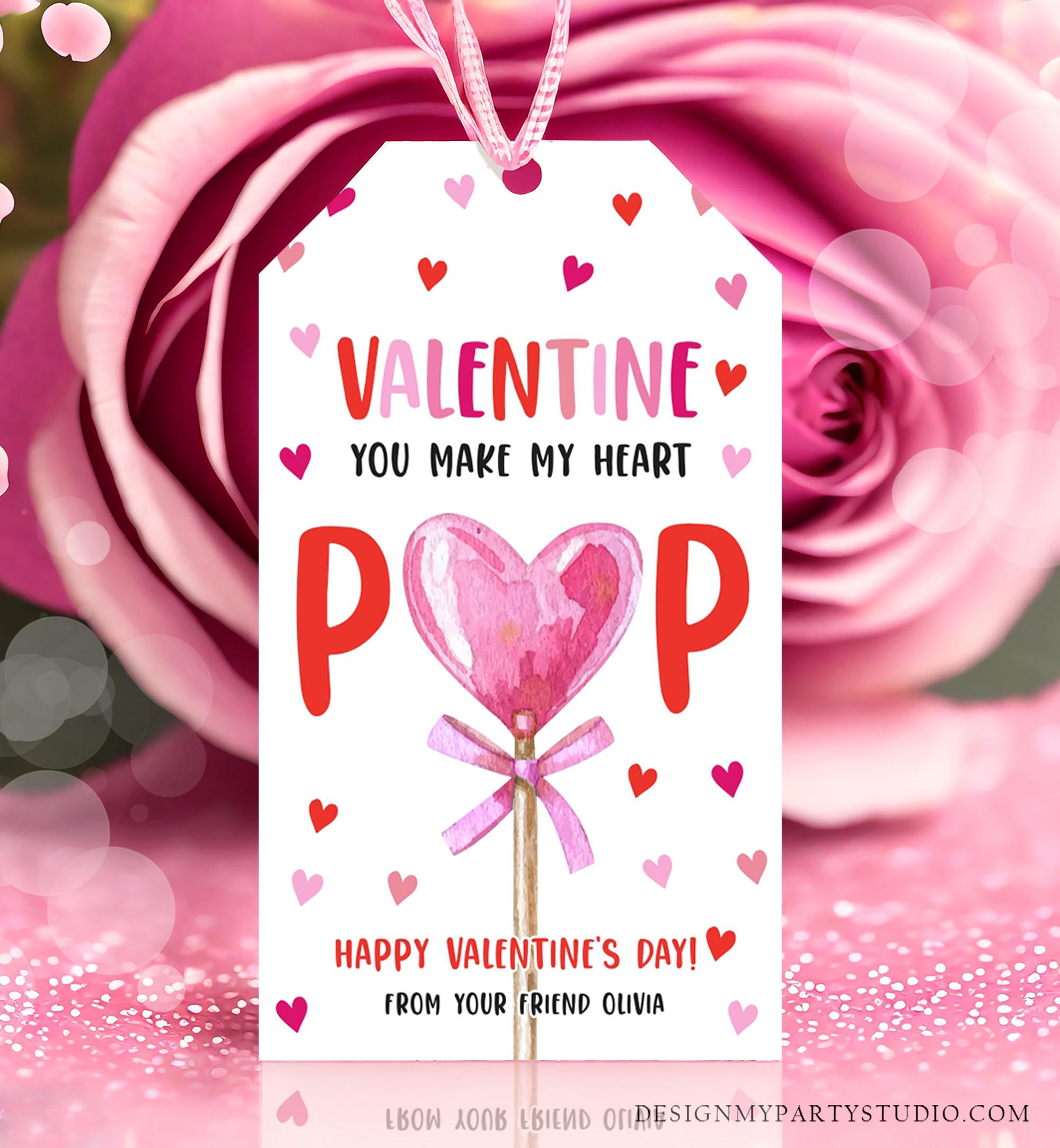 Editable Lollipop Valentines Tag Valentine's Day Gift Tag You Make My ...
