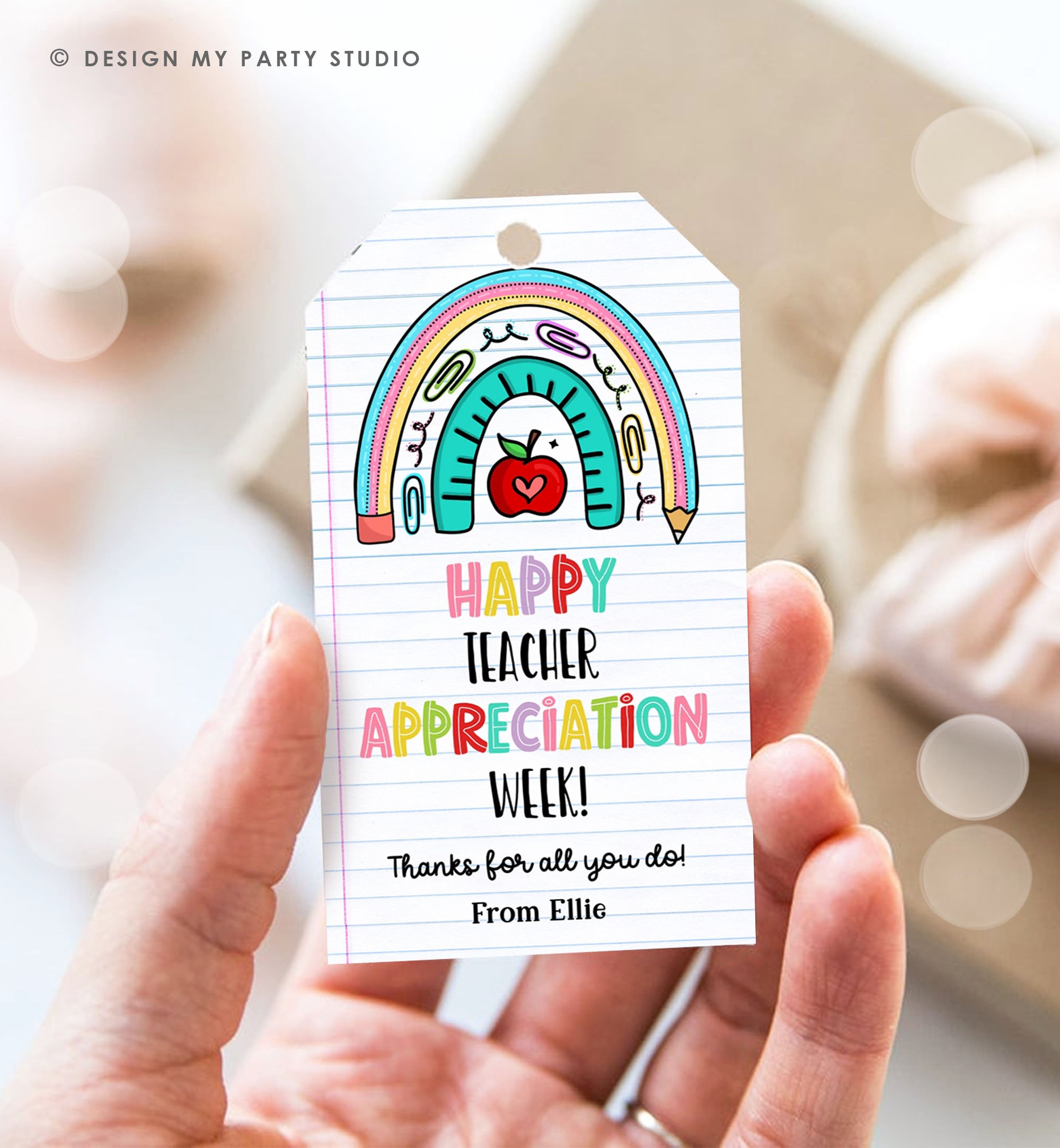 Editable Teacher Appreciation Tags Teacher Tag Thank You Gift Tag End ...