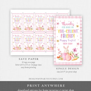 Editable Easter Friend Gift Tags Easter Eggcellent Friend Classroom ...