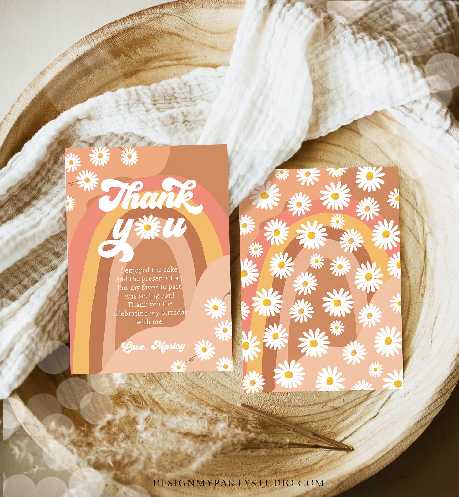 Editable Groovy Birthday Thank You Card Groovy Baby Showertwo - Etsy