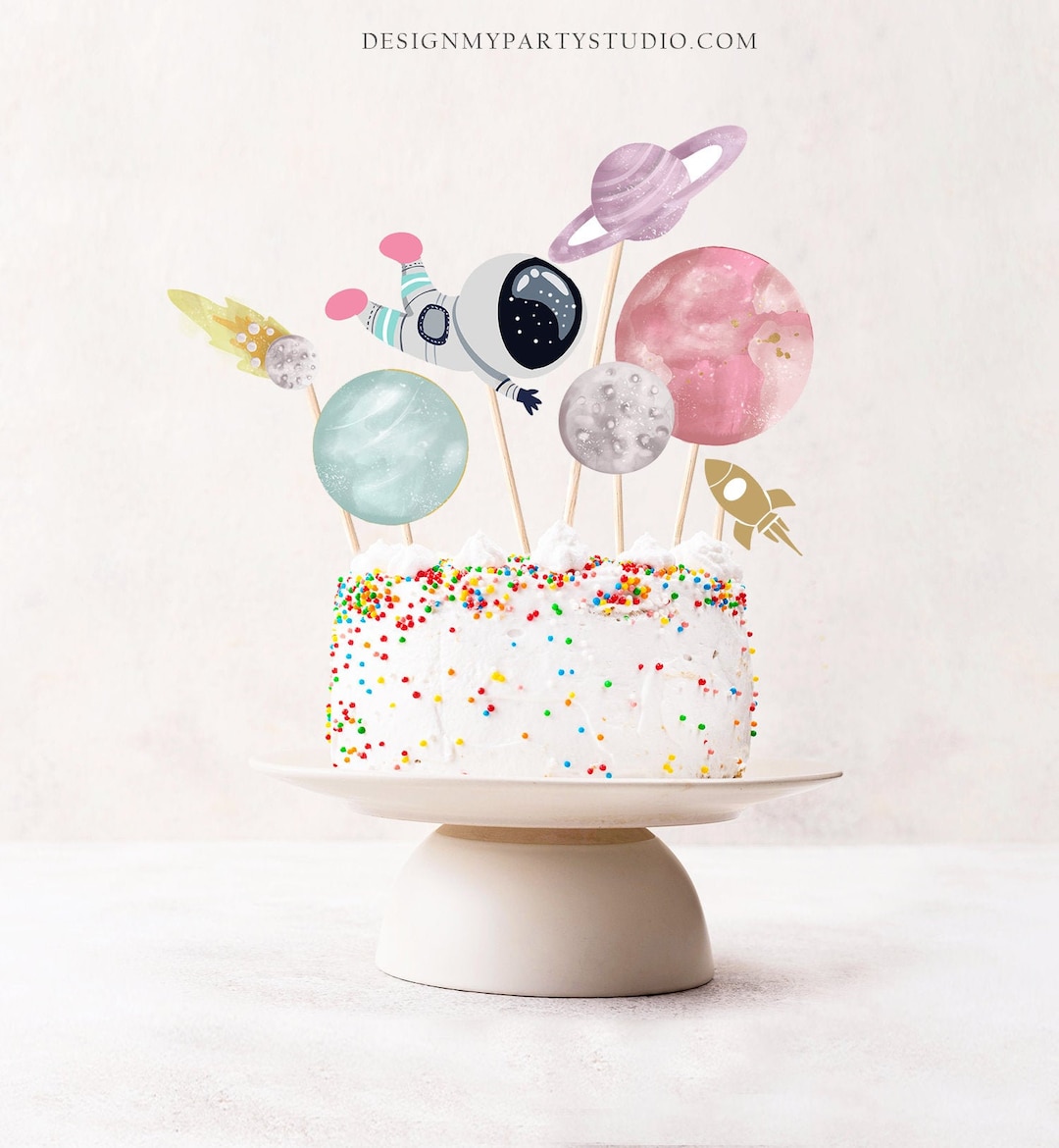 Printable Space Cake Topper Space Centerpieces Space Birthday Party ...