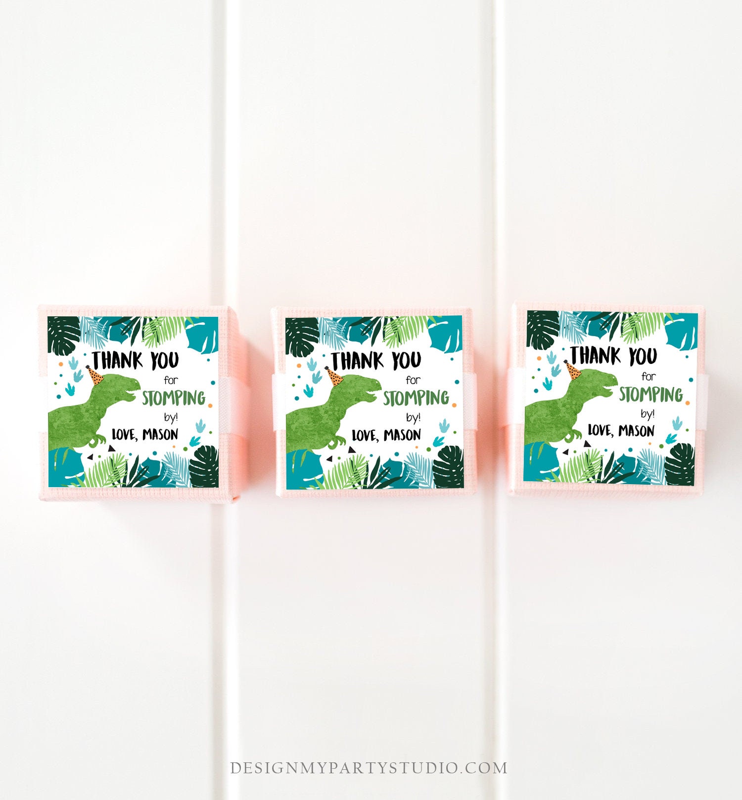 Editable Dinosaur Birthday Favor Tags Gift Tag Boy Green Blue - Etsy