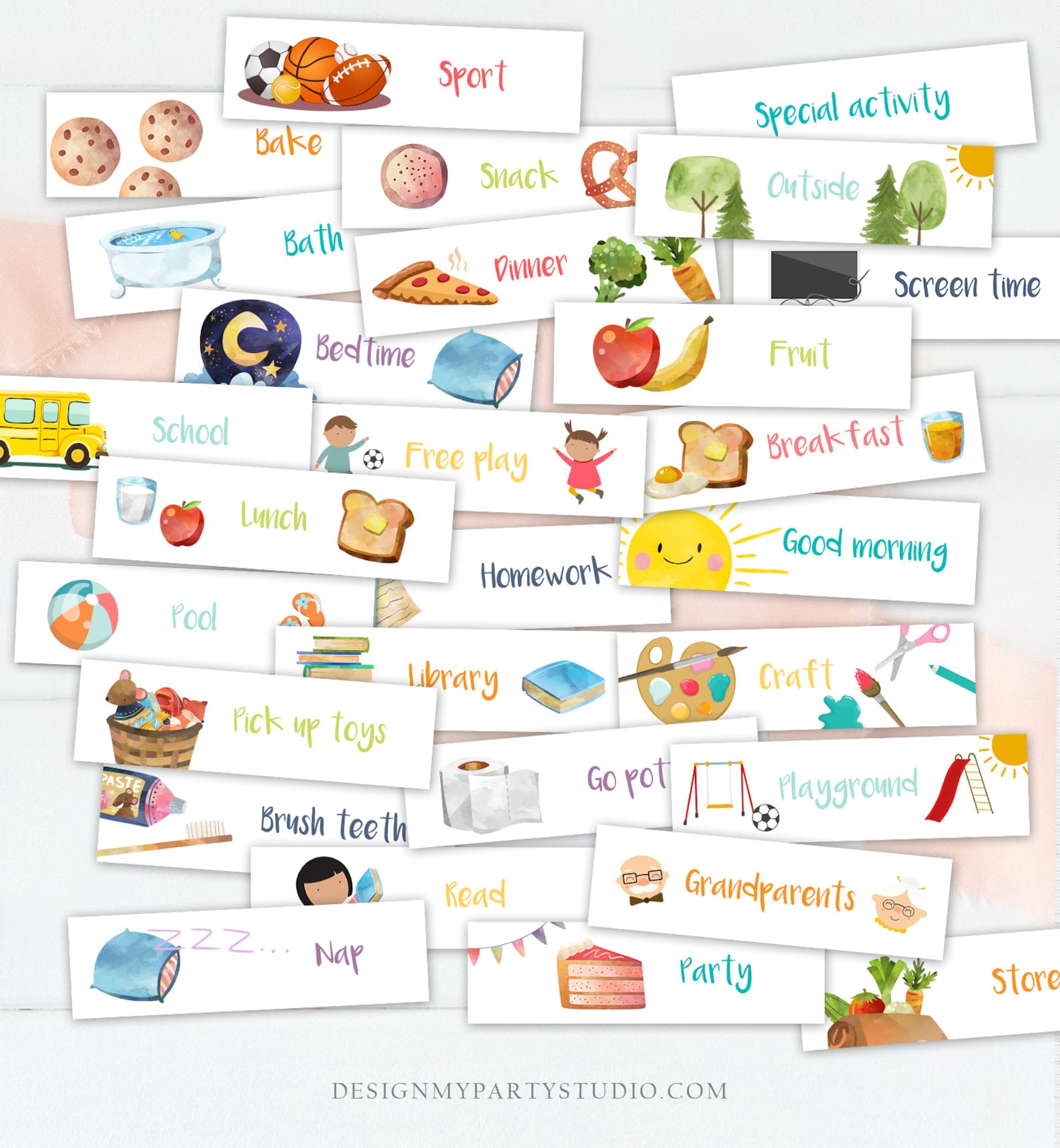Visual Schedule Toddler Kids Daily Routine Chart Printable - Etsy