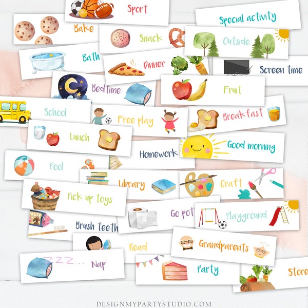Visual Schedule Kids Daily Routine Chart 80 Cards Chores School ...