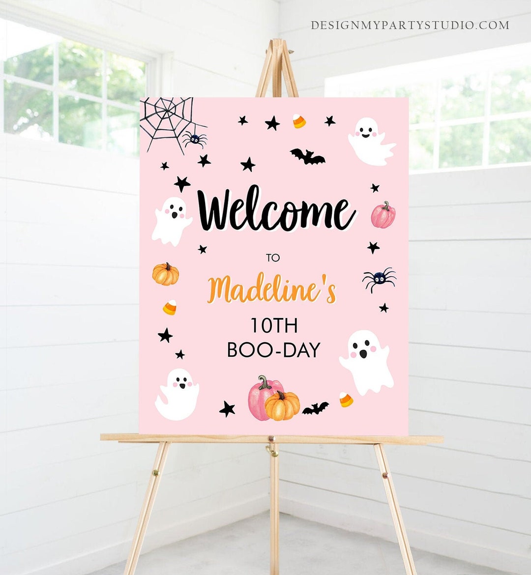Editable Halloween Birthday Welcome Sign Halloween Party Welcome ...