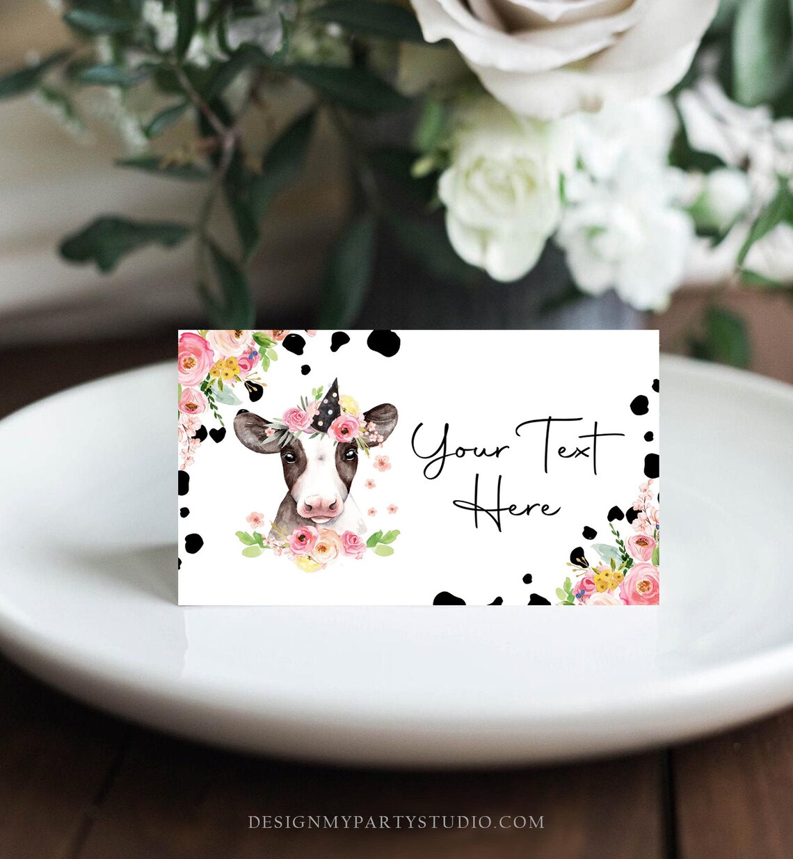 Editable Cow Food Labels Farm Birthday Food Cards Tent Card - Etsy