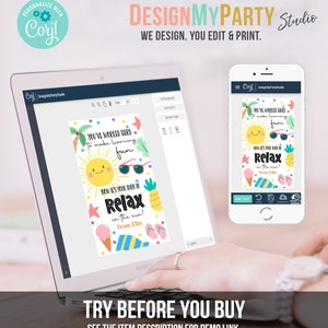 Editable Summer Teacher Appreciation Gift Tag Kids Your Turn to Relax ...