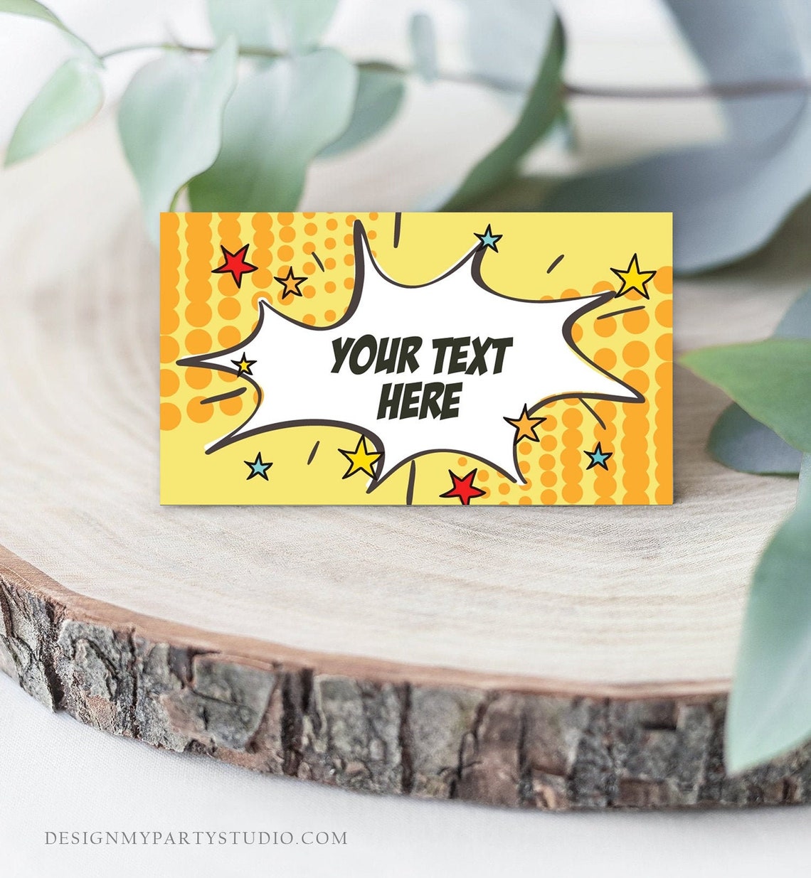 Editable Superhero Food Labels Superhero Folding Buffet Cards | Etsy