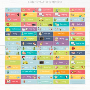 Visual Homeschool Schedule Cards Homeschooling Subjects Daily Routine ...