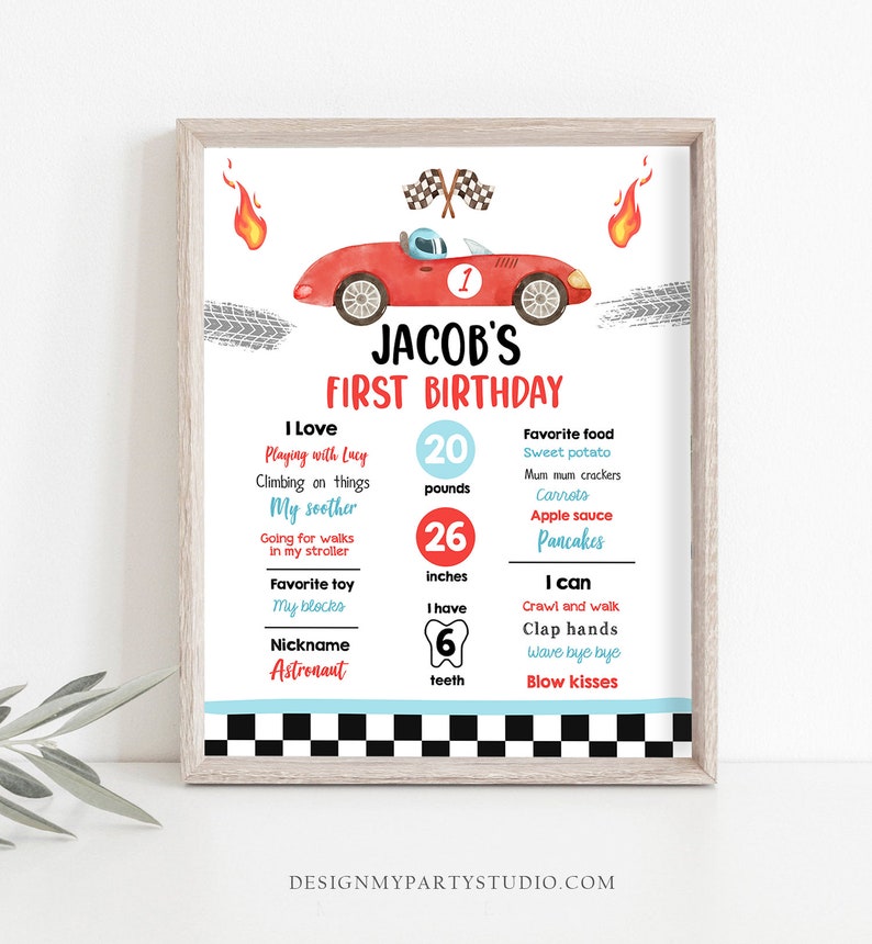 Editable Racing Racing Birthday Milestones Sign First Trip Boy - Etsy
