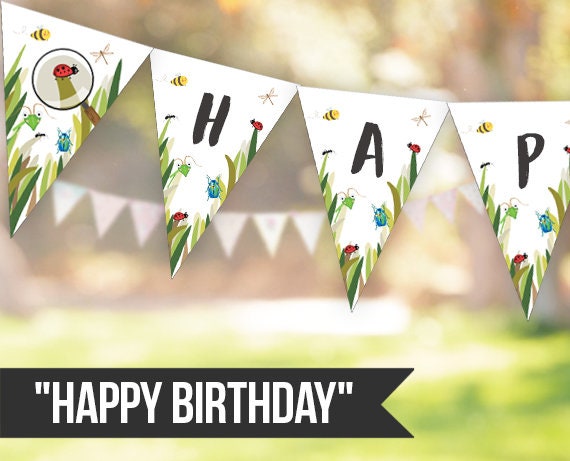 Happy Birthday Banner Bug Birthday Banner Insect Birthday Bug - Etsy UK