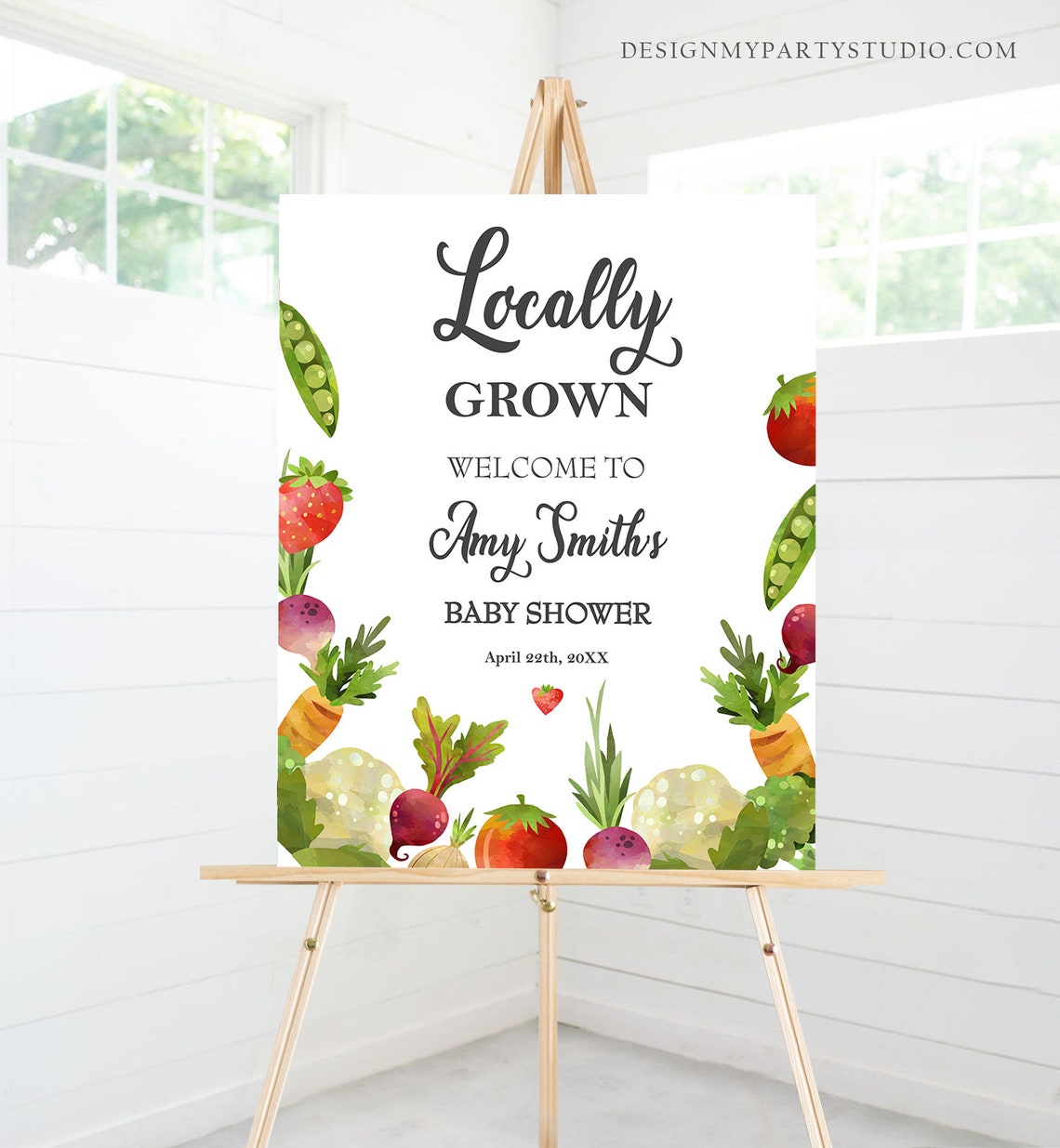 Editable Locally Grown Welcome Sign Farmers Market Baby Shower | Etsy