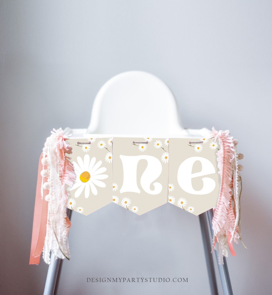 Daisy High Chair Banner Daisy Party Girl 1st First Birthday - Etsy