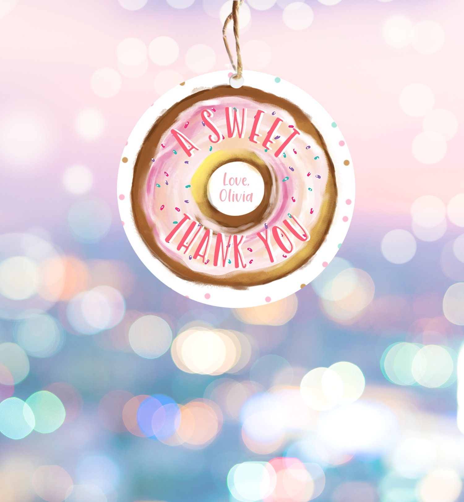 Editable Donut Favor Tags Donut Birthday A Sweet Thank You - Etsy