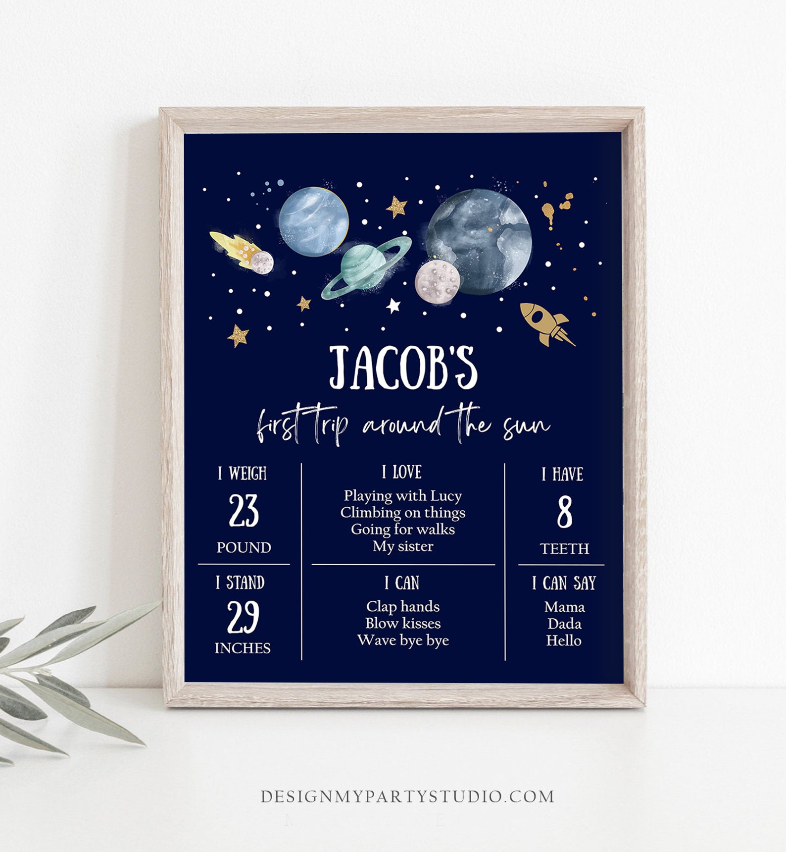Editable Outer Space Birthday Milestones Sign First Trip - Etsy