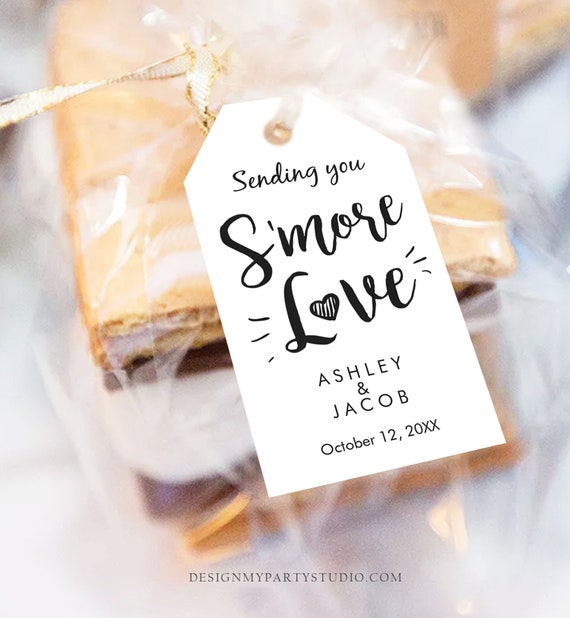 Editable Smore Love tag Template Wedding Favor Tag S'more tags S'mores ...