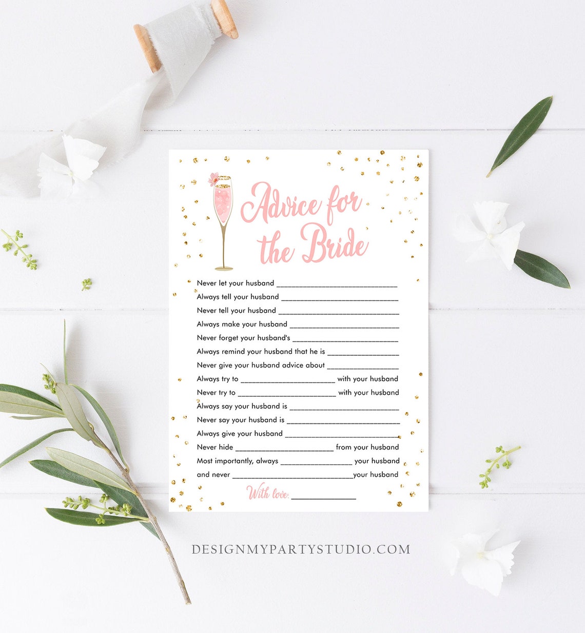 Editable Advice for the Bride to Be Brunch and Bubbly Bridal - Etsy
