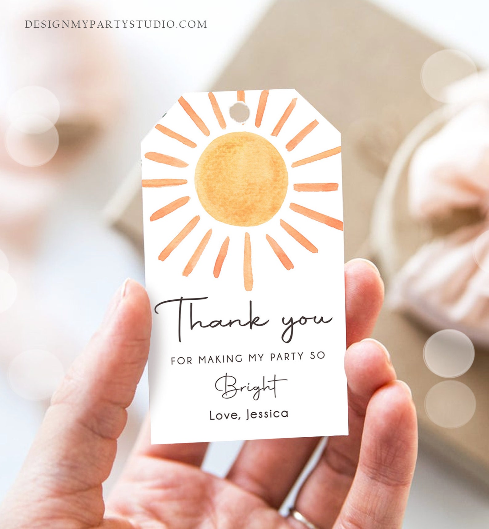 Editable Sunshine Favor Tags Little Sunshine Birthday Thank - Etsy