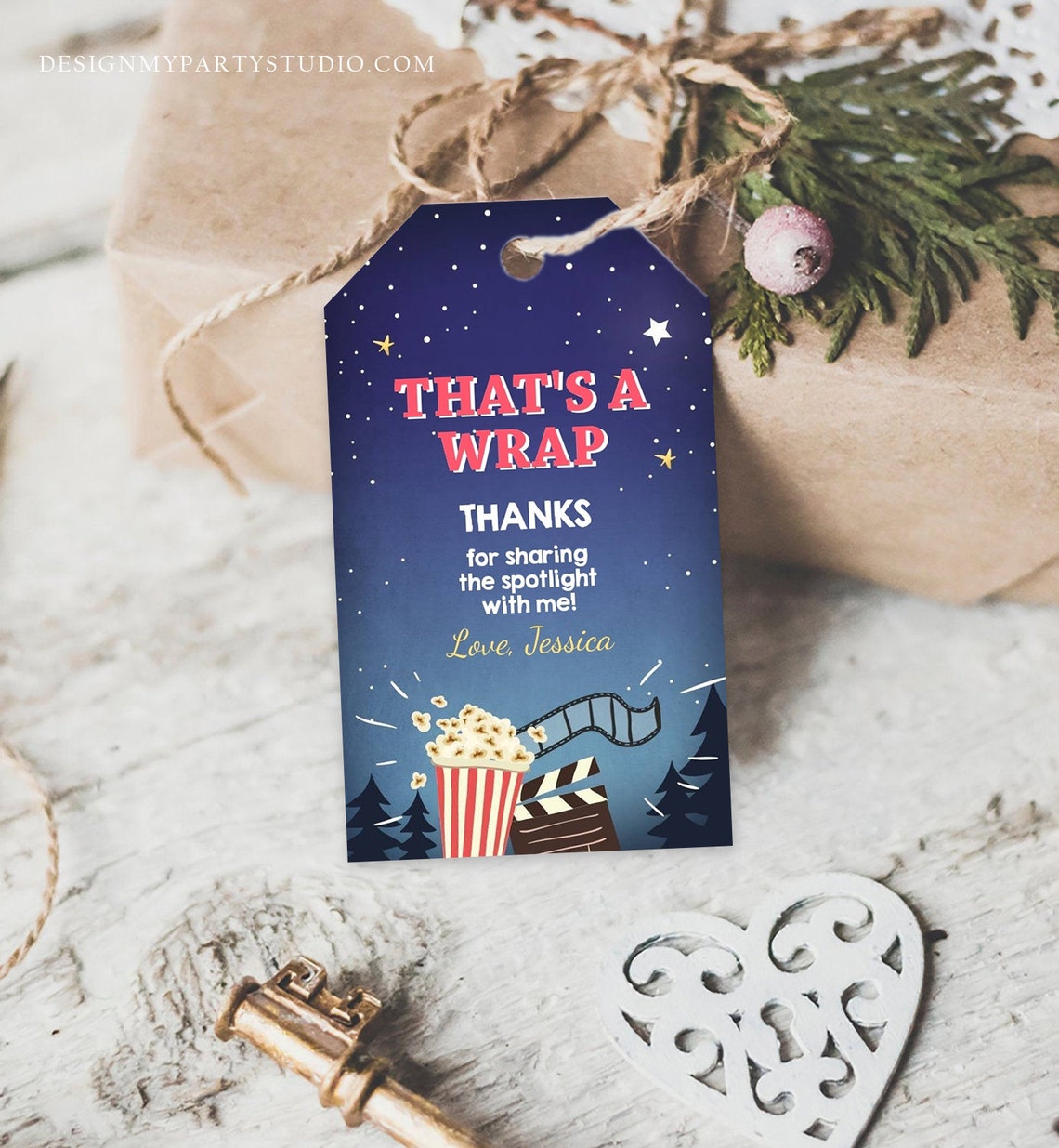 Editable Favor Tags Movie Night Thank You Gift Tags Cinema - Etsy