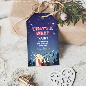 Editable Favor Tags Movie Night Thank You Gift Tags Cinema Movie Under ...