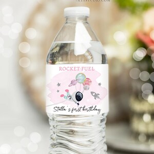 Editable Outer Space Water Bottle Labels Galaxy Party Decor Girl Space ...