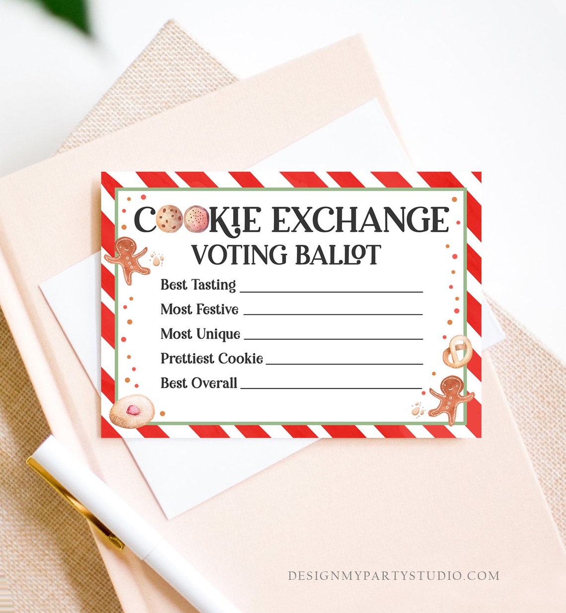 Editable Cookie Exchange Voting Ballots Cookie Vote Cards - Etsy
