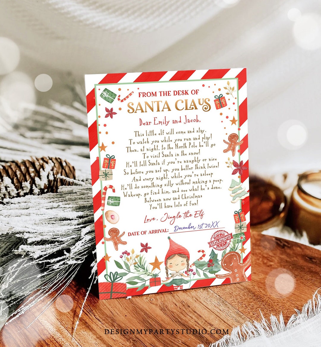 Editable First Time Elf Arrival Letter Return Letter Christmas Elf I'm ...