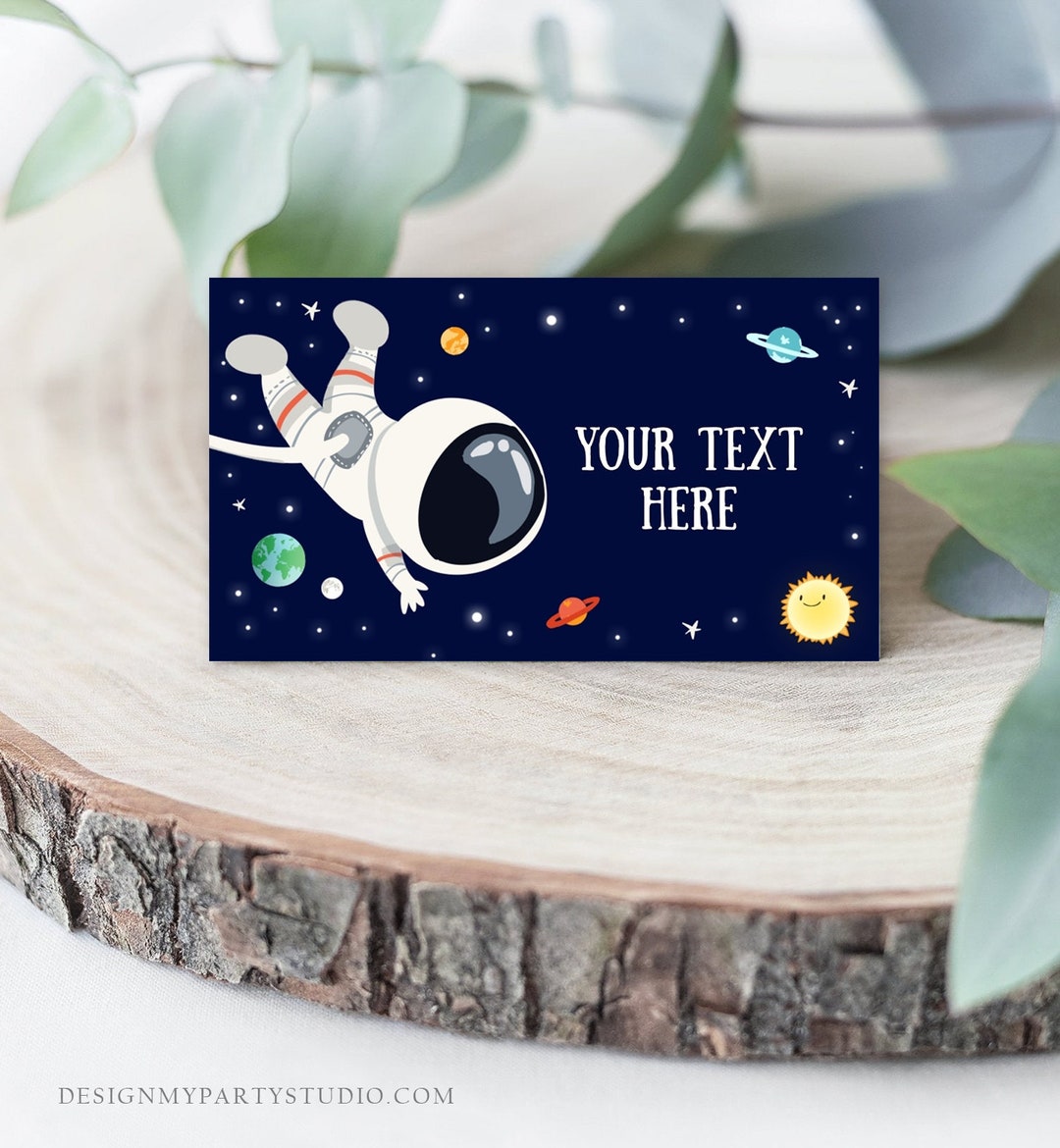 Editable Space Food Labels Galaxy Birthday Food Cards Tent Card ...