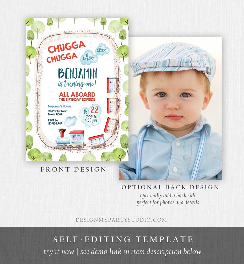 Editable Train Birthday Invitation Vintage Train Party Train | Etsy