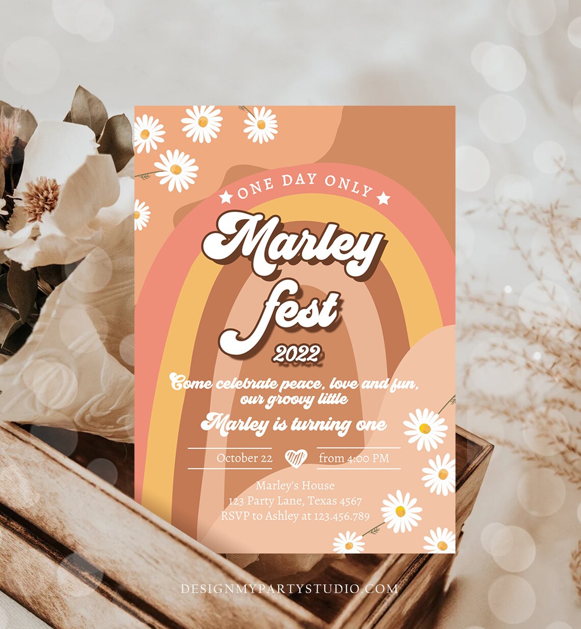 Editable Music Festival Birthday Party Invitation Floral Fest - Etsy