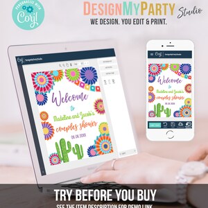 Editable Fiesta Cactus Welcome Sign Couples Shower Welcome - Etsy
