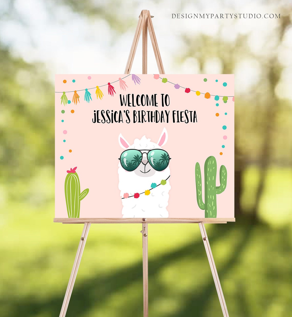 Editable Llama Welcome Sign Sunglasses Birthday Party Whole - Etsy