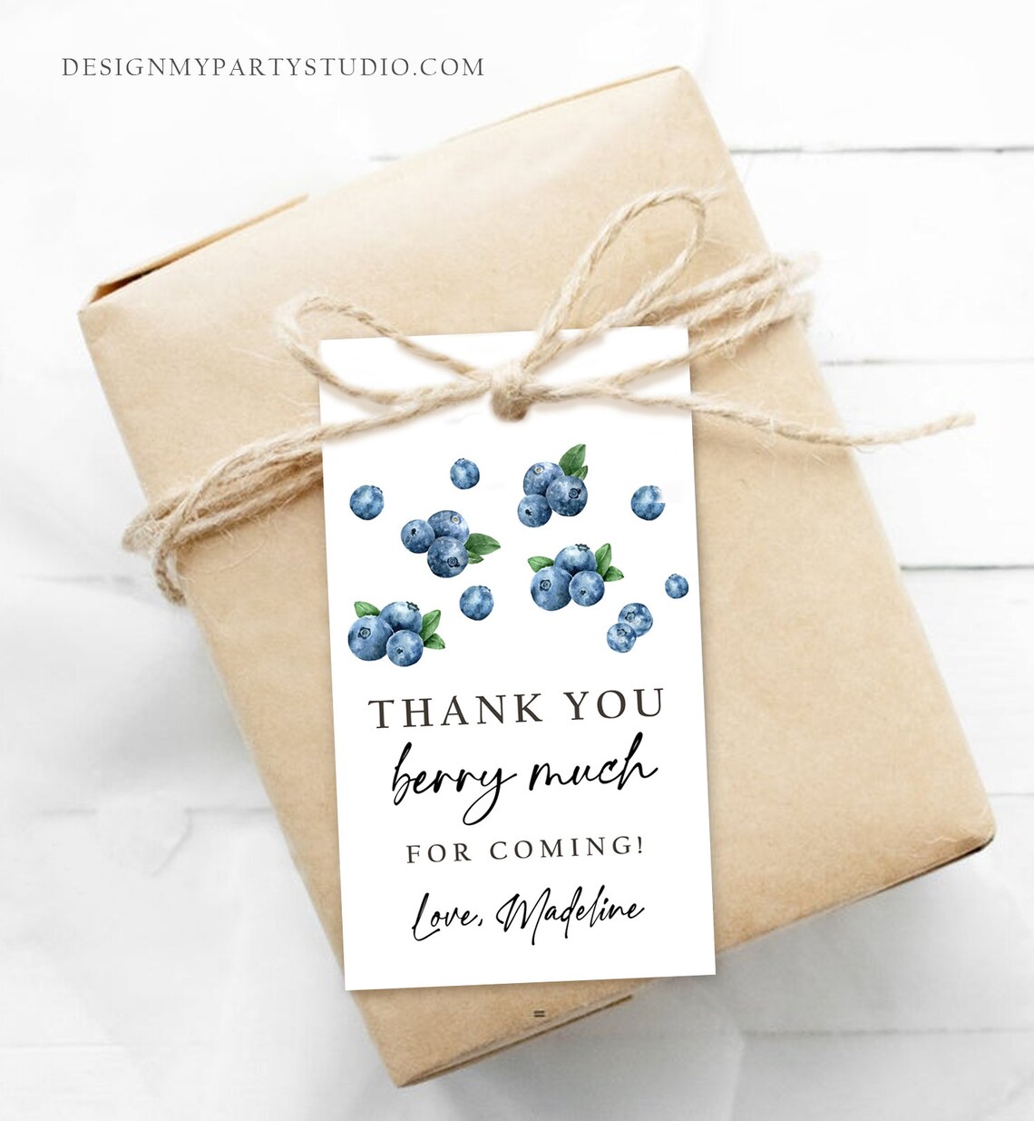 Editable Blueberry Favor Tags Berry First Birthday Blueberries - Etsy