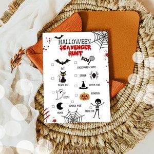 Editable Halloween Scavenger Hunt Halloween Party Game for Kids ...