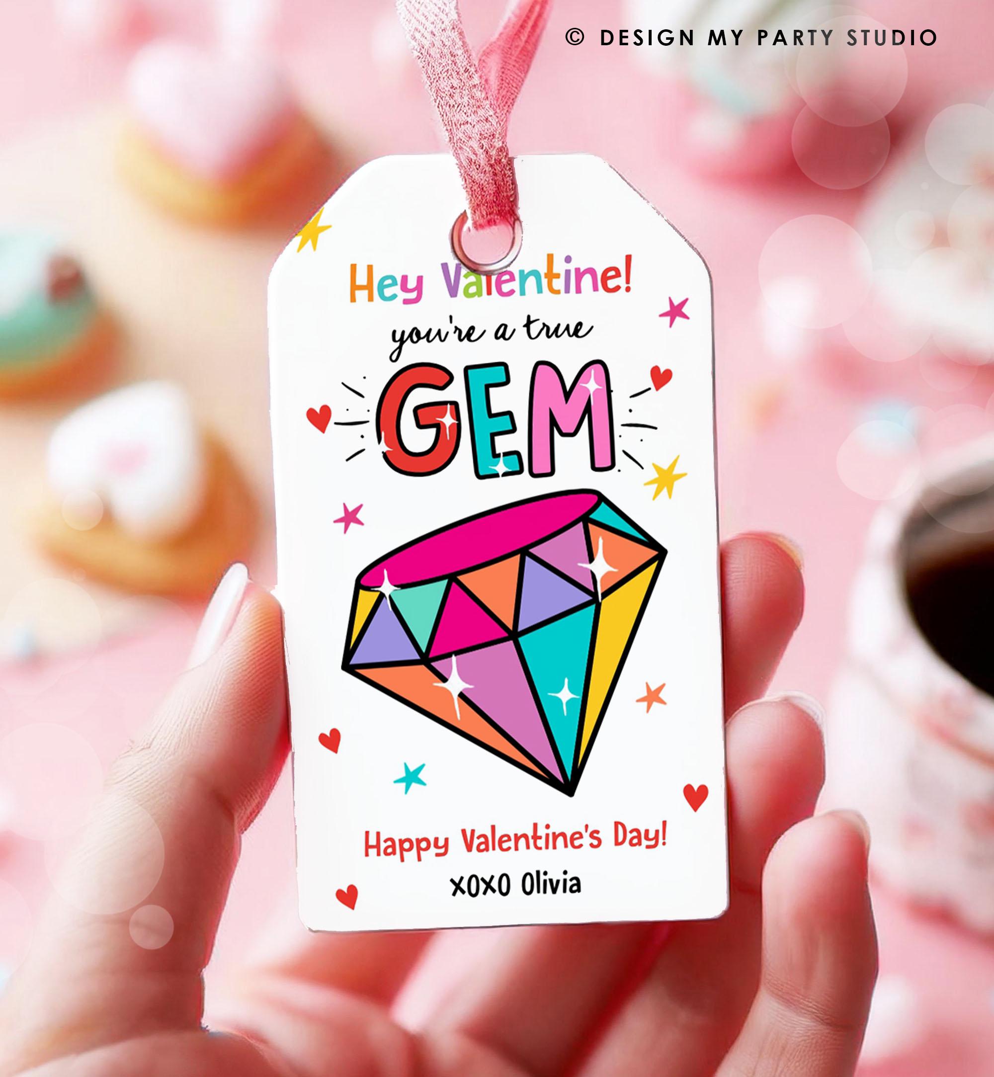 Editable Valentines Day Card You're a Gem Classroom Valentine's Gift ...