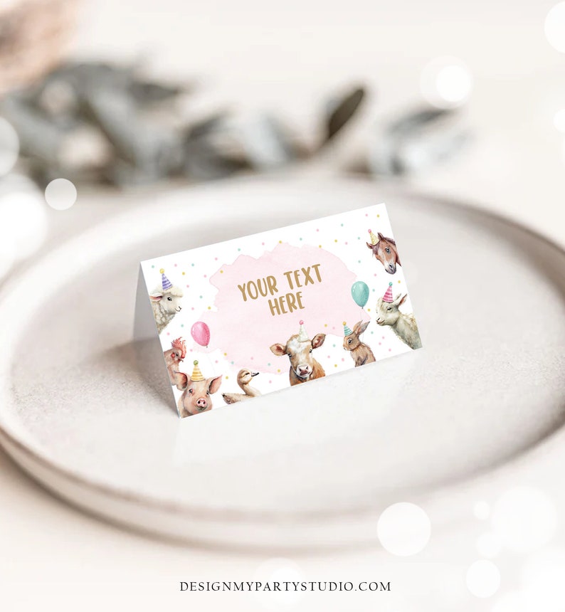 Editable Farm Animals Food Labels Barnyard Birthday Name Place - Etsy