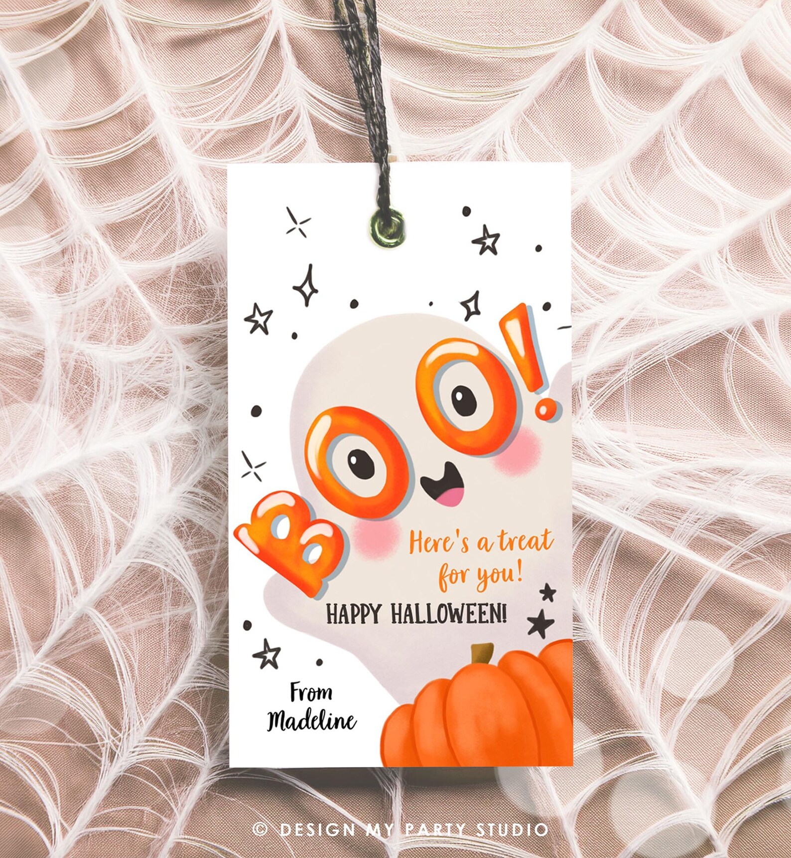 Editable Halloween Favor Tags Boo Gift Tag Costume Party Trick or Treat ...
