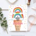Editable Rainbow Ice Cream Birthday Invitation First Birthday - Etsy