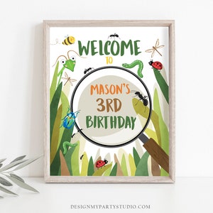 Editable Bug Birthday Welcome Sign Boy Bug Party Outdoor Bug Hunt ...