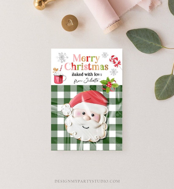 Editable Personalized Cookie Card Merry Christmas Cookie Card - Etsy