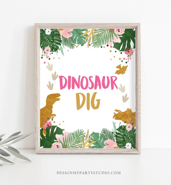Dino Dig Sign Table Decor Dinosaur Dig Sign Prehistoric Party | Etsy